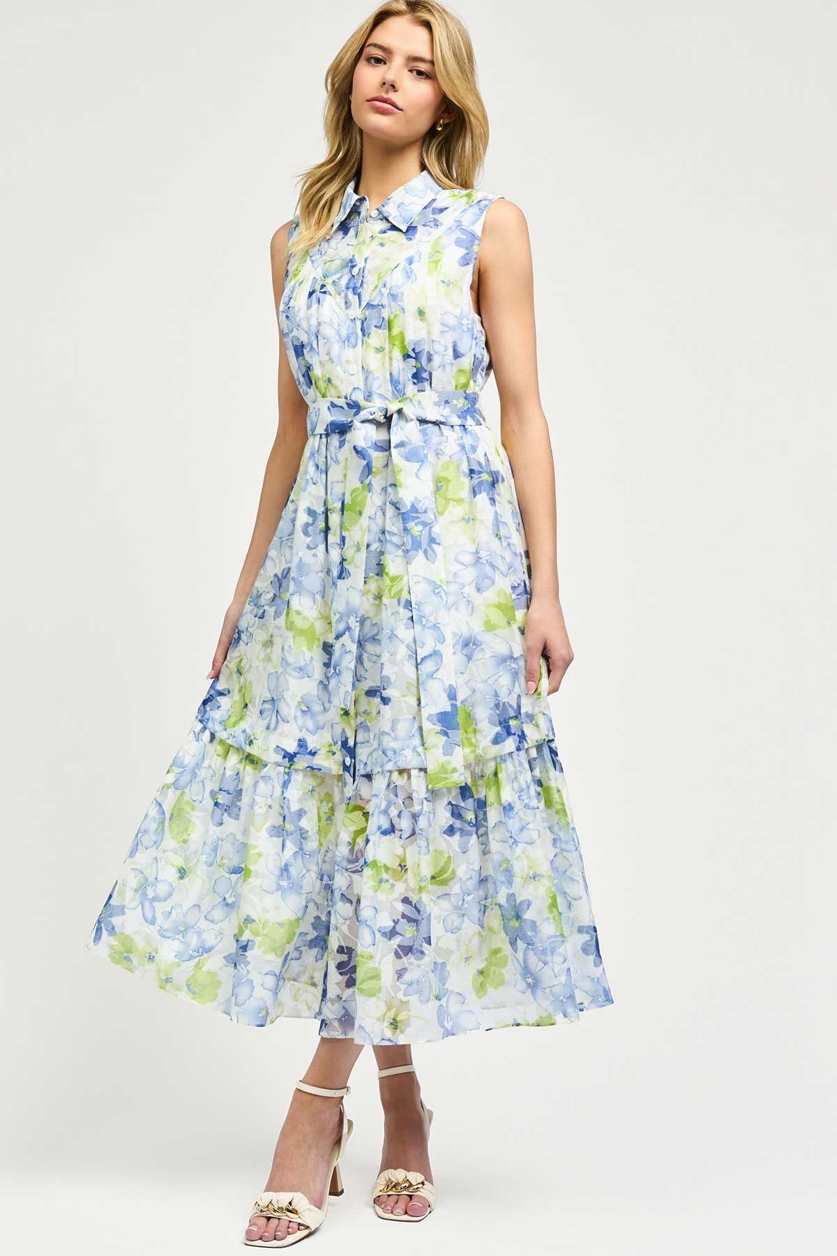 Blue Florals Dress – MUSE APPAREL